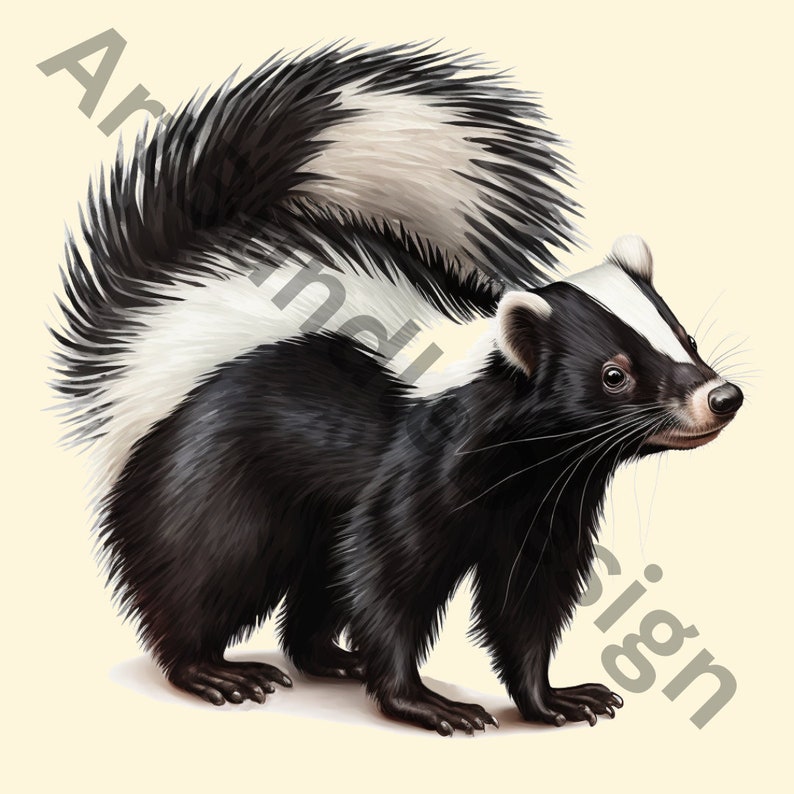 Skunk Clipart Set Transparent PNG Files Instant Download - Etsy