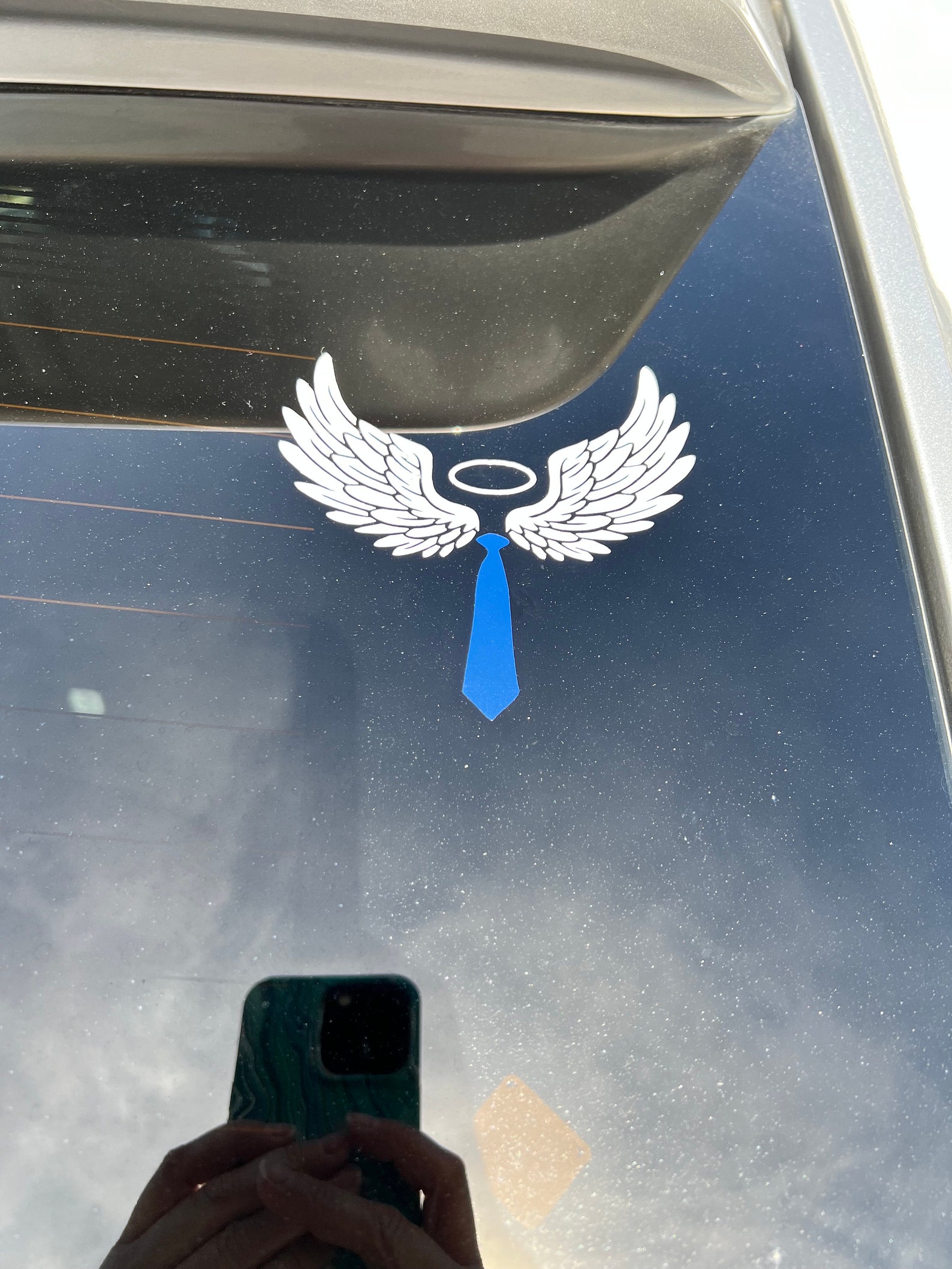 Supernatural Castiel Wings With Halo and Tie Vinyl Car Window Decal - Etsy