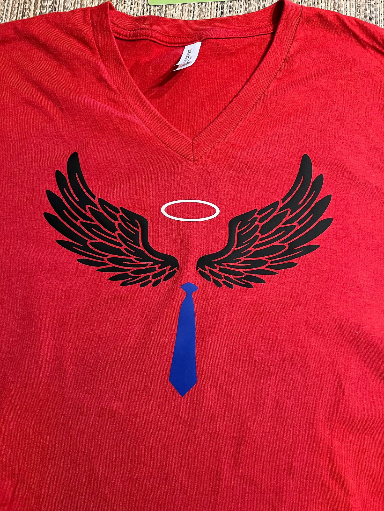 Supernatural Castiel Tie and Angel Wings T-shirt - Etsy