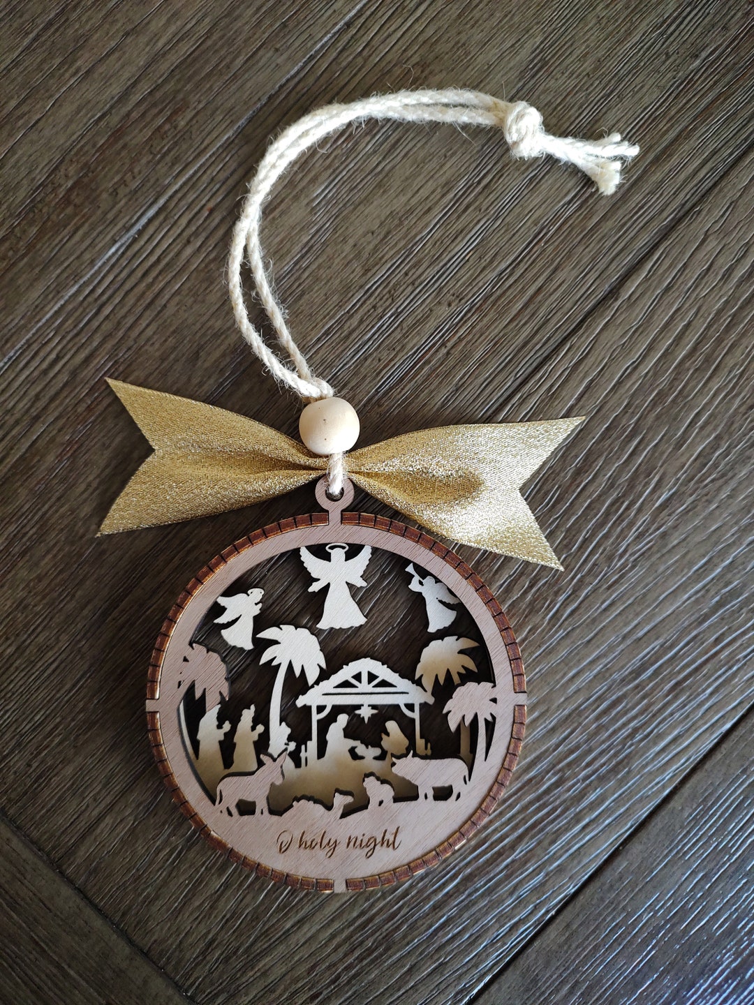 Manger Ornament O' Holy Night Multi Layered Wood - Etsy