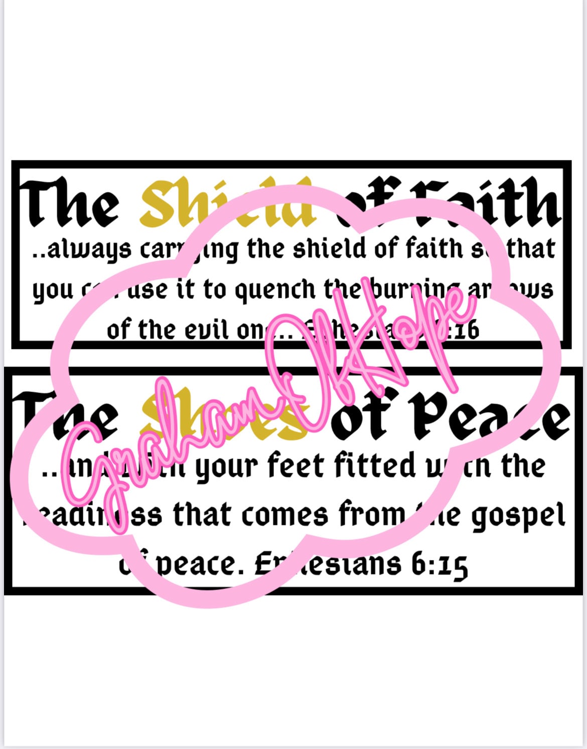 Amor of God Text With Verses Perfect for Labeling Life Size Solider - Etsy