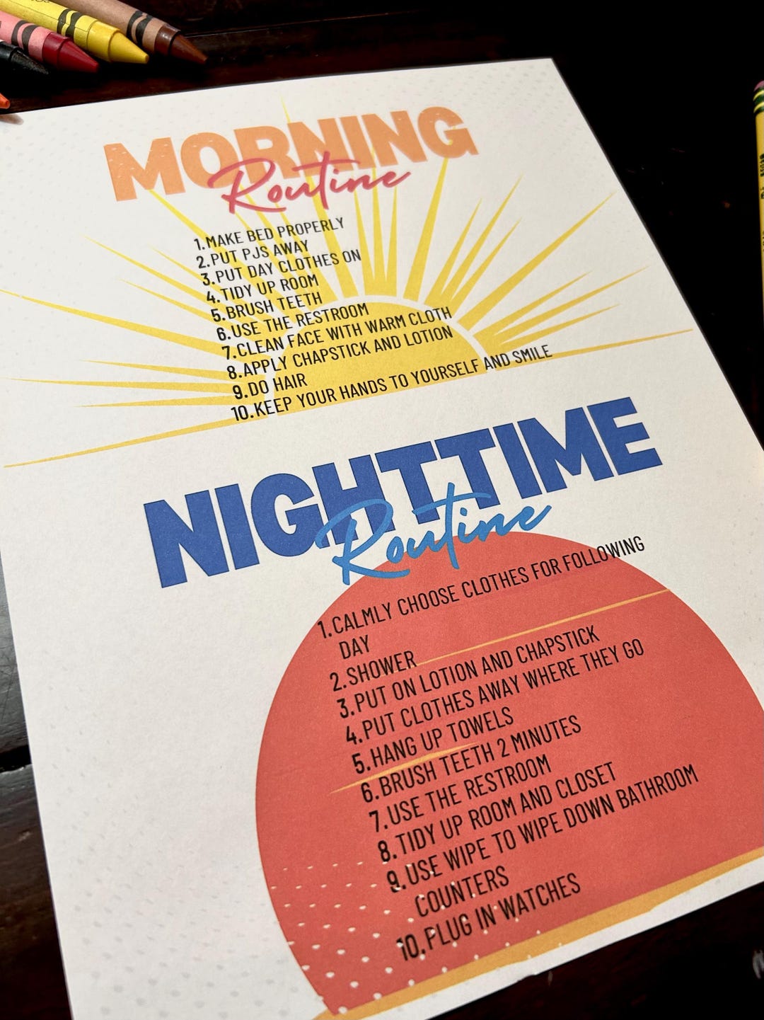 MORNING and NIGHTTIME ROUTINE for Kids! - Etsy