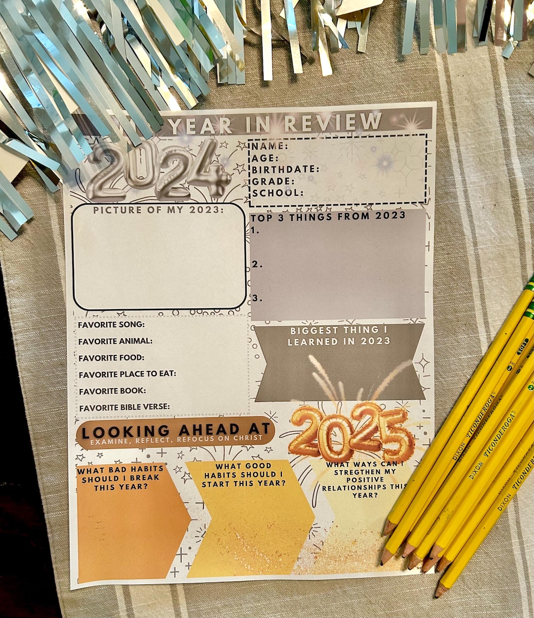 GREAT NEW YEAR’S Review and Resolution Sheet! Great for Kids and Adults ...