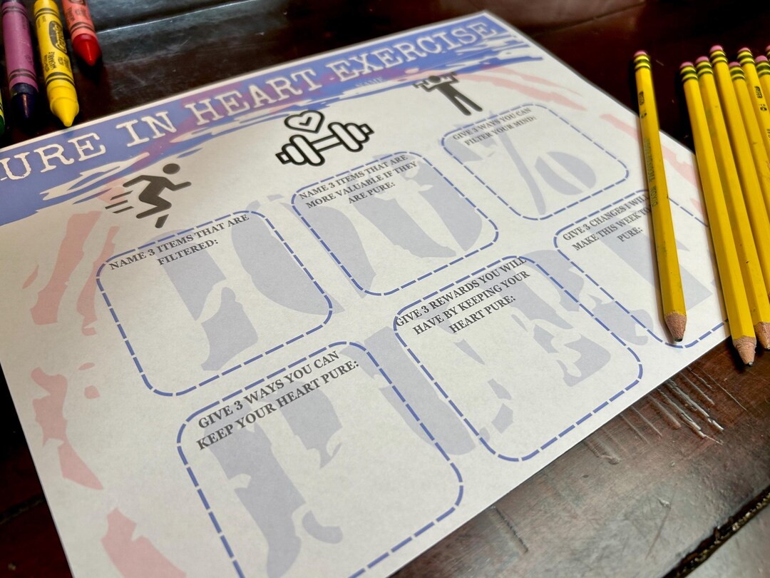 PURE IN HEART Activity Sheet! - Etsy