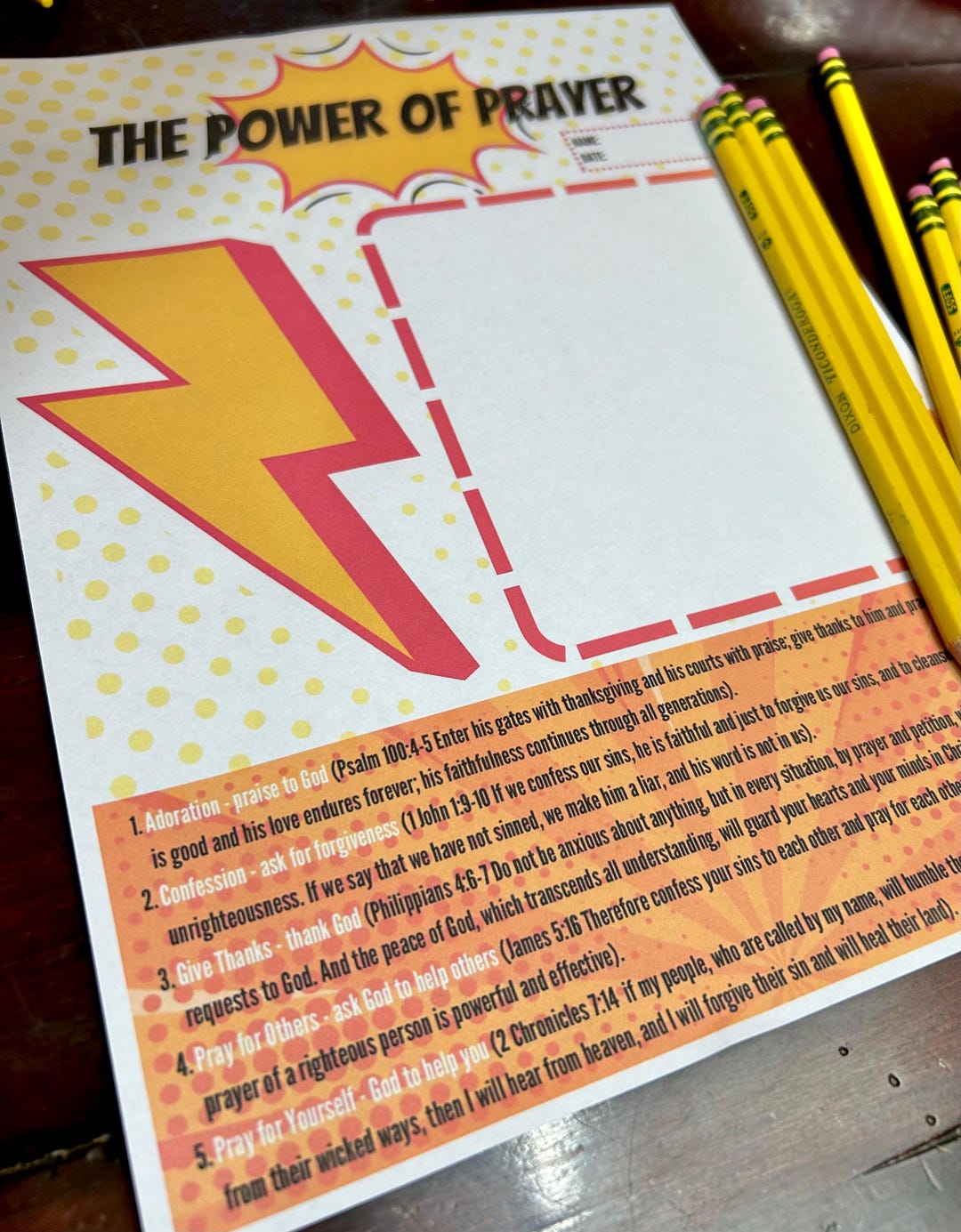 POWER OF PRAYER Activity Sheet! - Etsy
