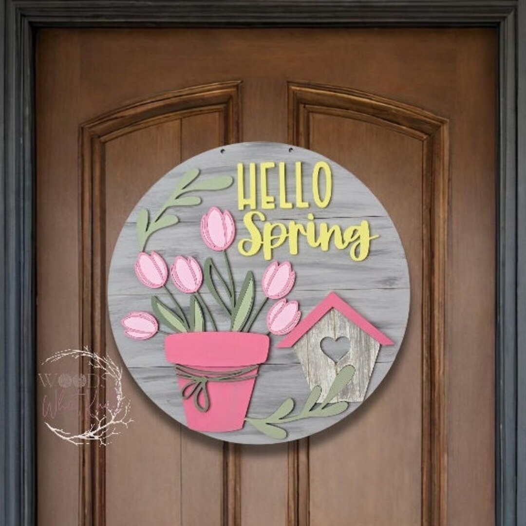 Spring Door Hanger | Spring Welcome Sign | Hello Spring | Spring Front ...