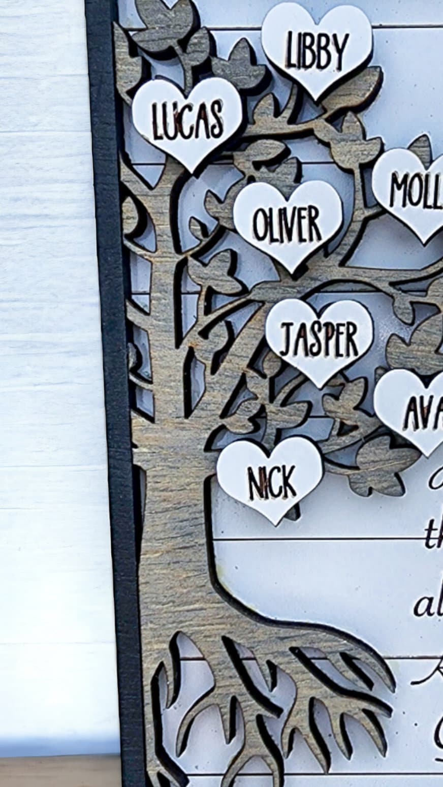 Personalized Family Tree Sign With Grandchildren Names – Custom Wall ...