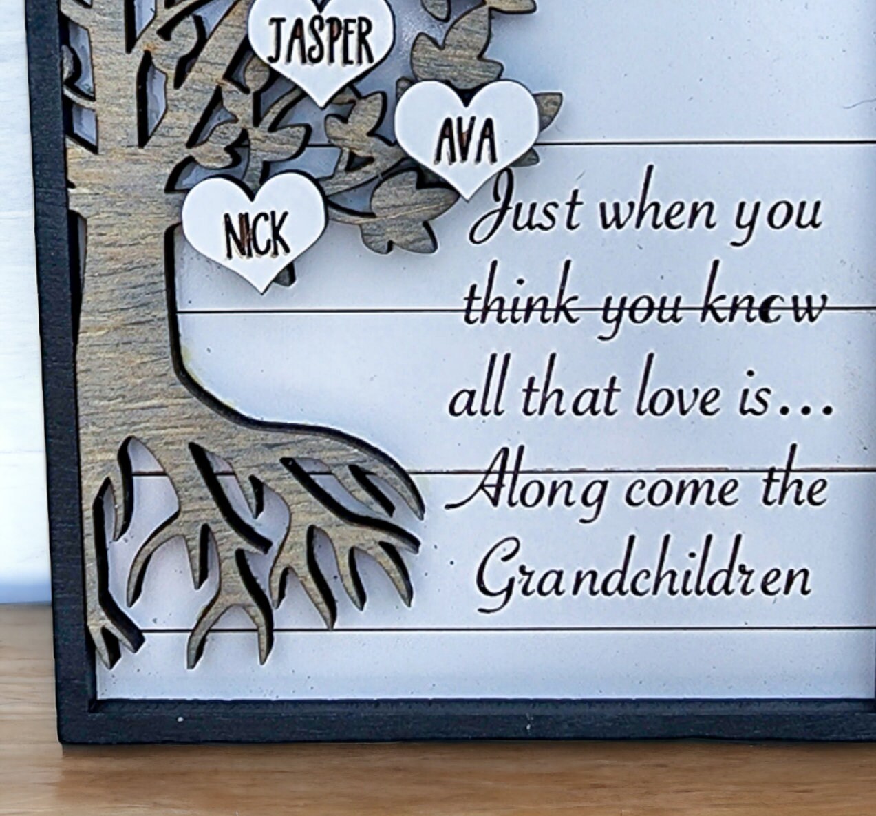 Personalized Family Tree Sign With Grandchildren Names – Custom Wall ...