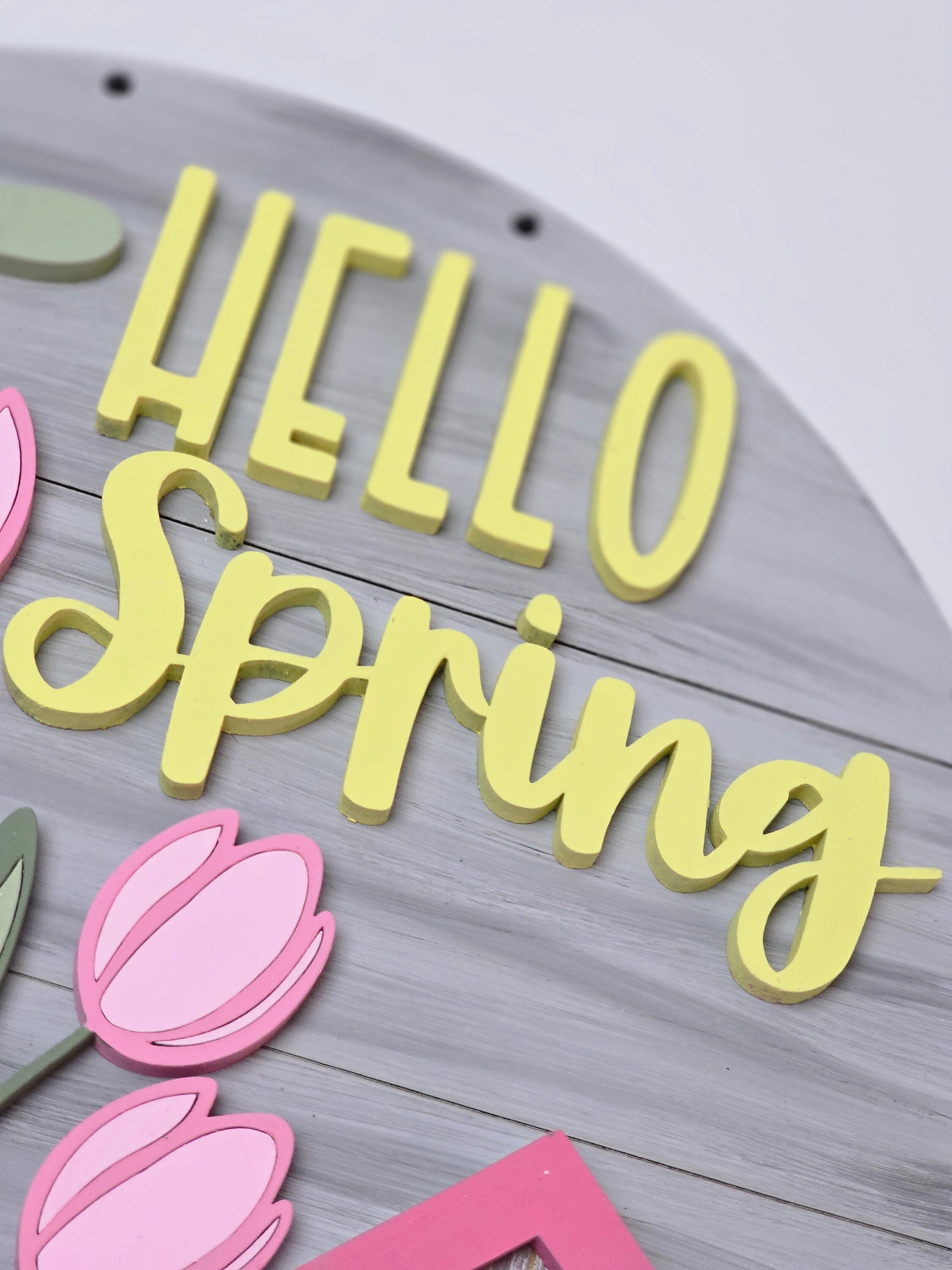 Spring Door Hanger Spring Welcome Sign Hello Spring Spring Front Door ...