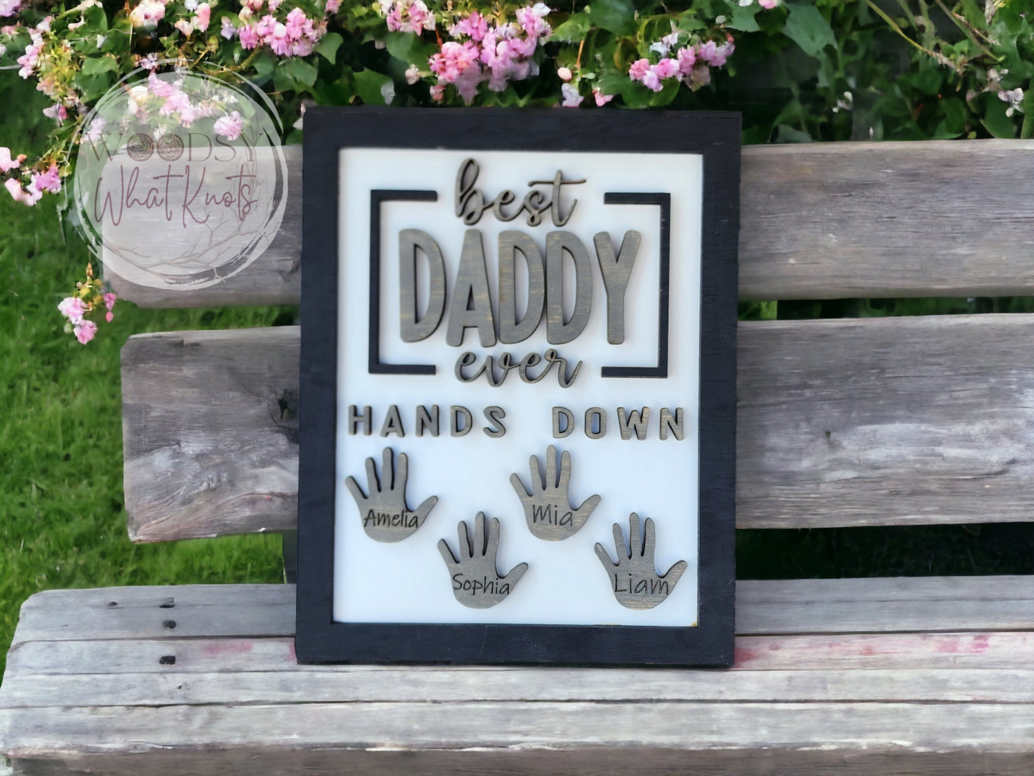 Personalized Sign - Best Daddy Ever, Hands Down - Engraved Gift ...
