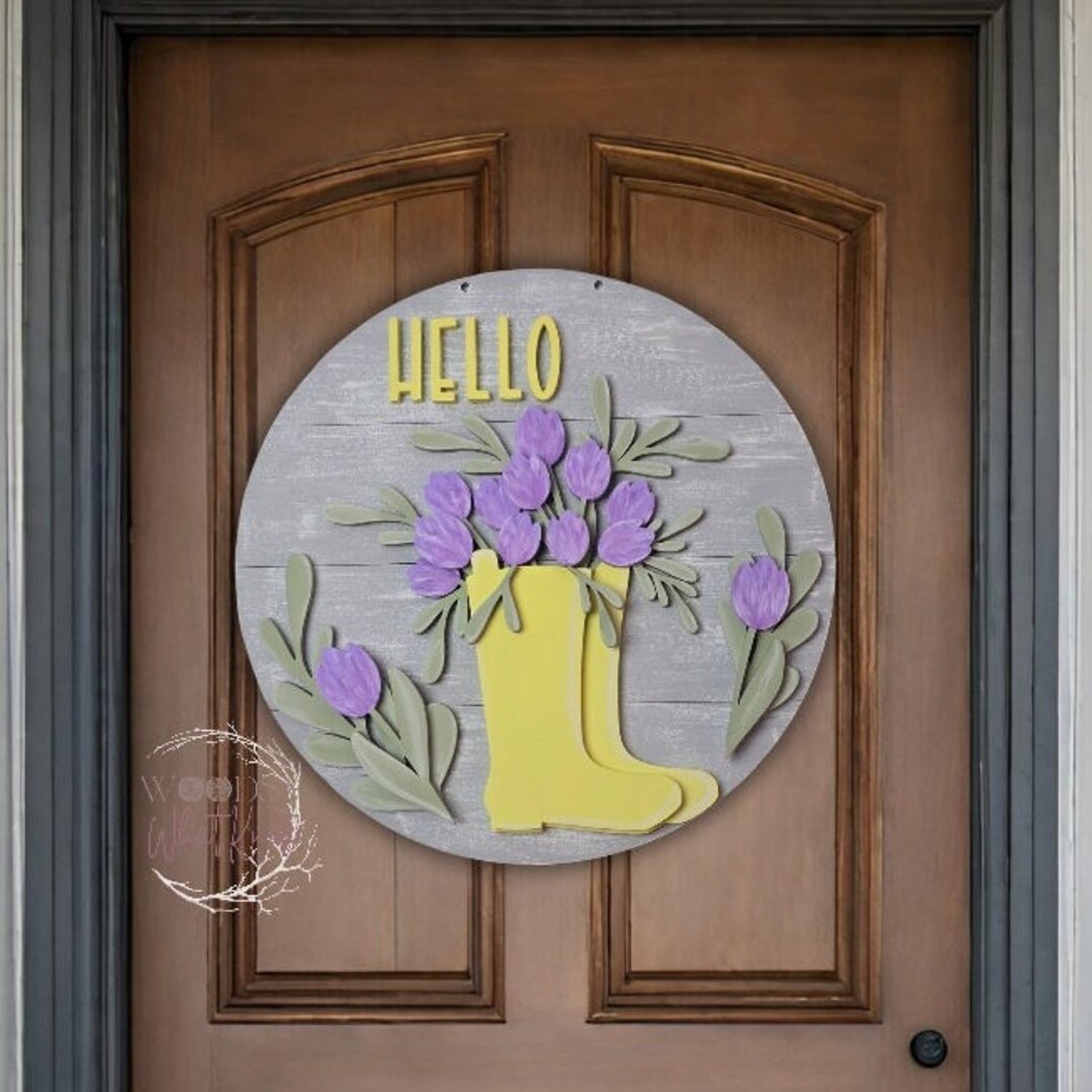 Spring Door Hanger | Spring Welcome Sign | Hello Spring | Spring Front ...