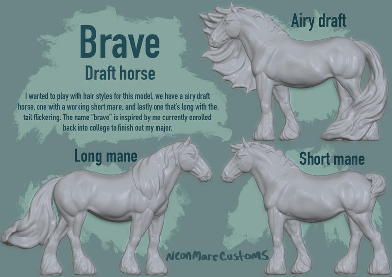 Brave ~ Resin Model Horse Draft - Etsy