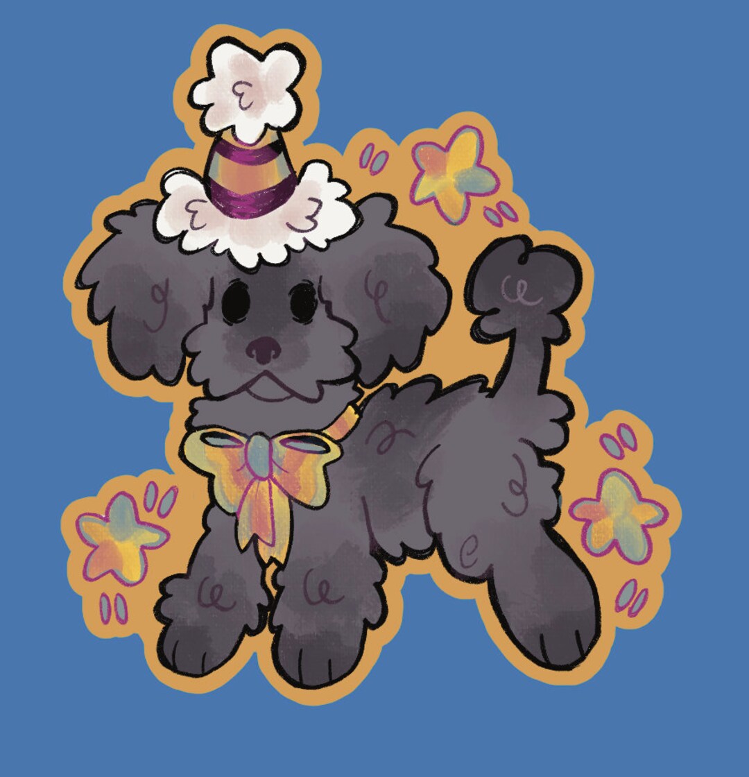 Lil Clown Puppy / Waterproof Sticker / Clown / Poodle / Vinyl Sticker ...