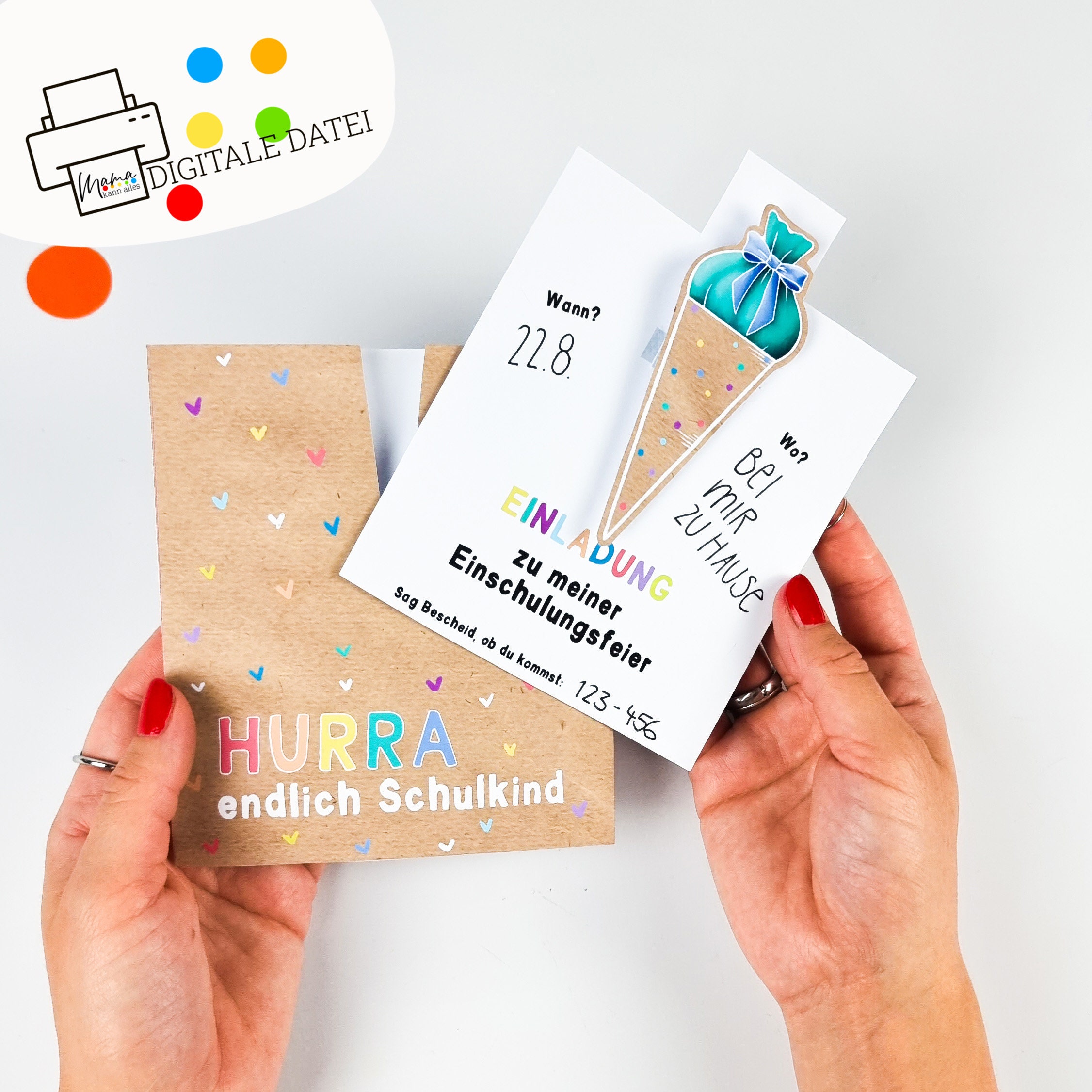 Einladung zur Einschulung zum Ausdrucken und Basteln | Schulkind ...