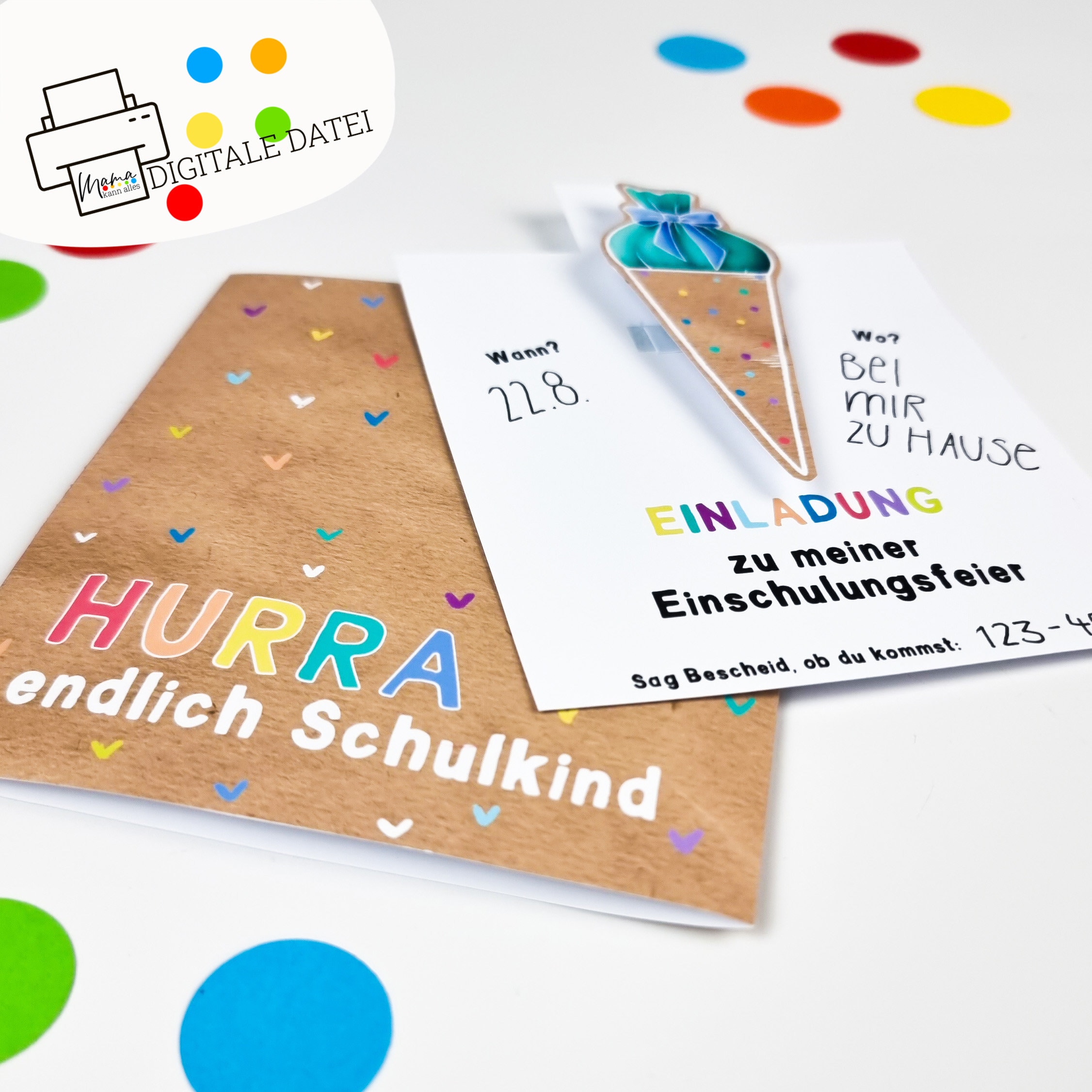 Einladung zur Einschulung zum Ausdrucken und Basteln | Schulkind ...