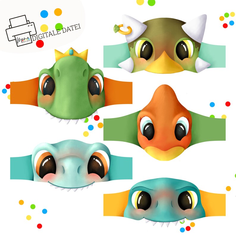 10 Dinosaur Crowns for Printing: Party Hats for Your Dino Children's ...