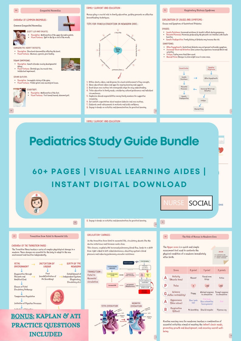 Pediatrics Nursing Study Guide Bundle | Visual Learning (digital ...