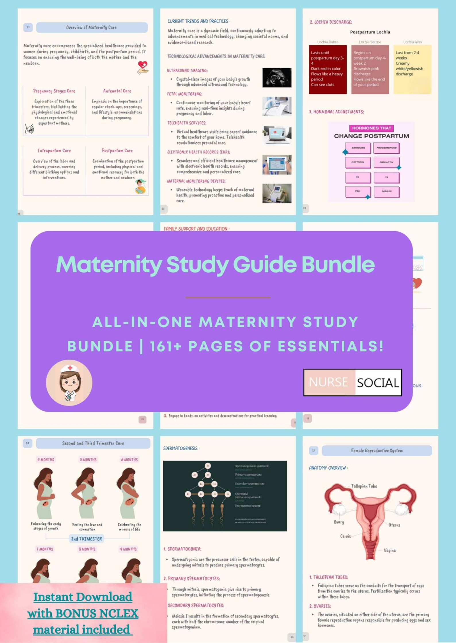 Maternity Nursing Study Guide Bundle – OB Cheat Sheets + NCLEX (PDF ...