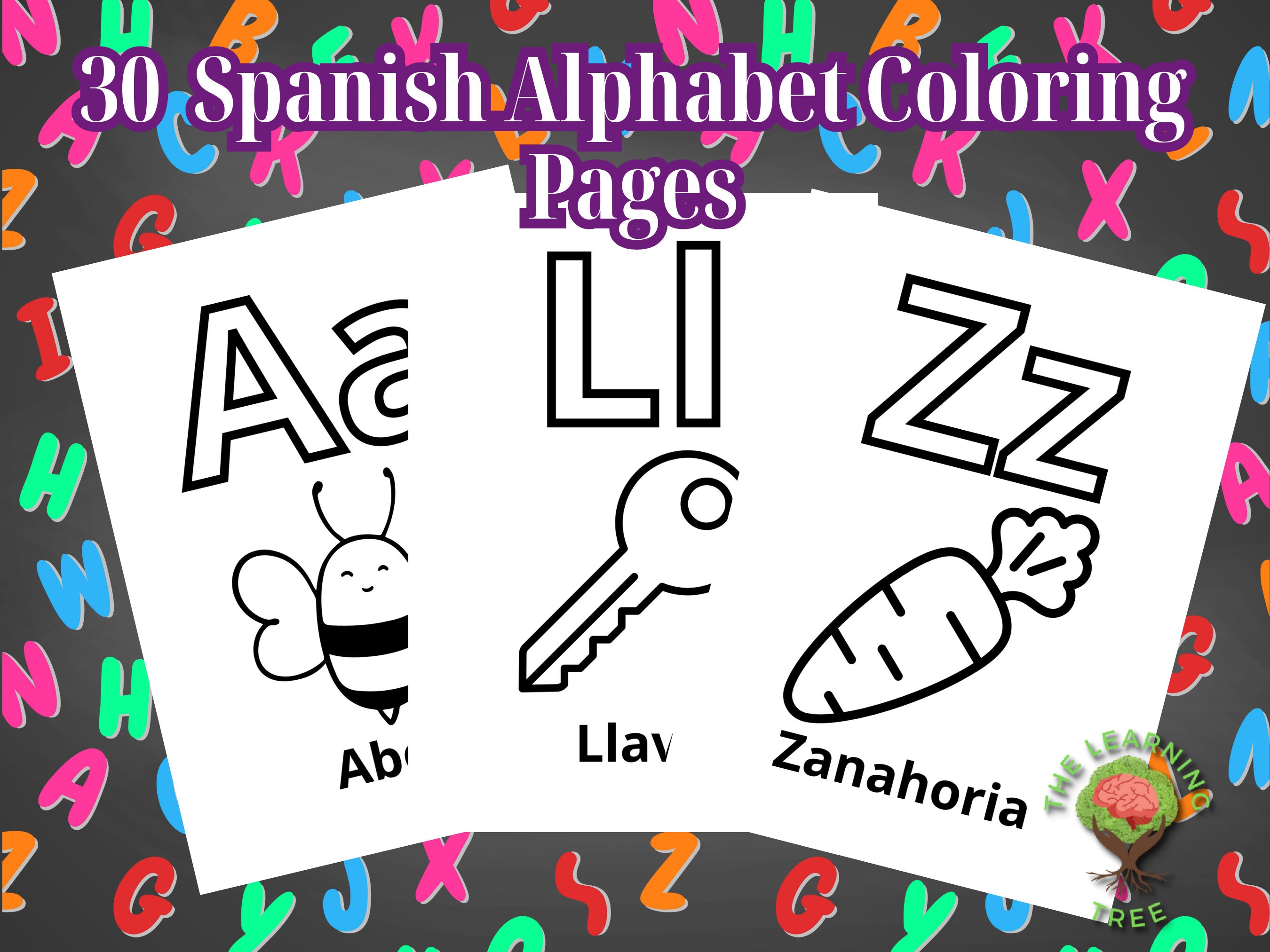 Spanish Alphabet Coloring Pages Digital Print Educational Pages - Etsy