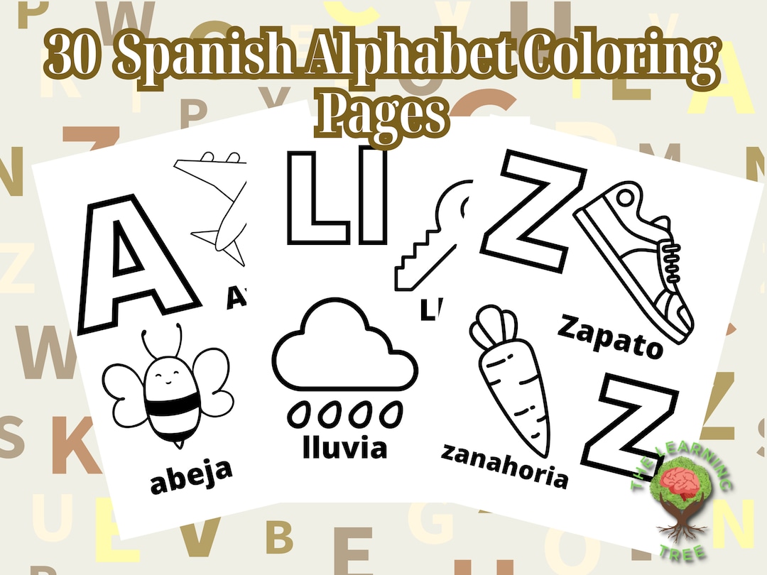 Spanish Alphabet Coloring Pages| Digital Print Educational Pages - Etsy