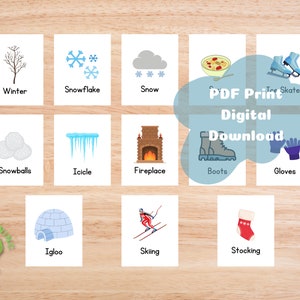 25 Winter Word Flashcards | Digital Download Educational Flashcards - Etsy