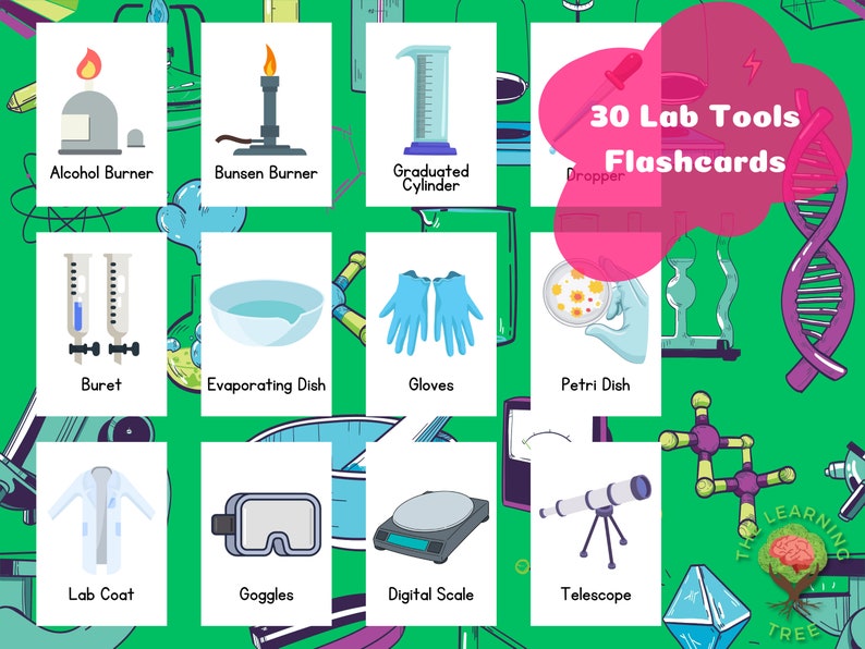 30 Lab Tools Flashcards | Digital Download Educational Flashcards - Etsy