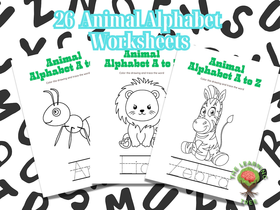 Animal Alphabet Worksheets | Educational Digital Printable - Etsy