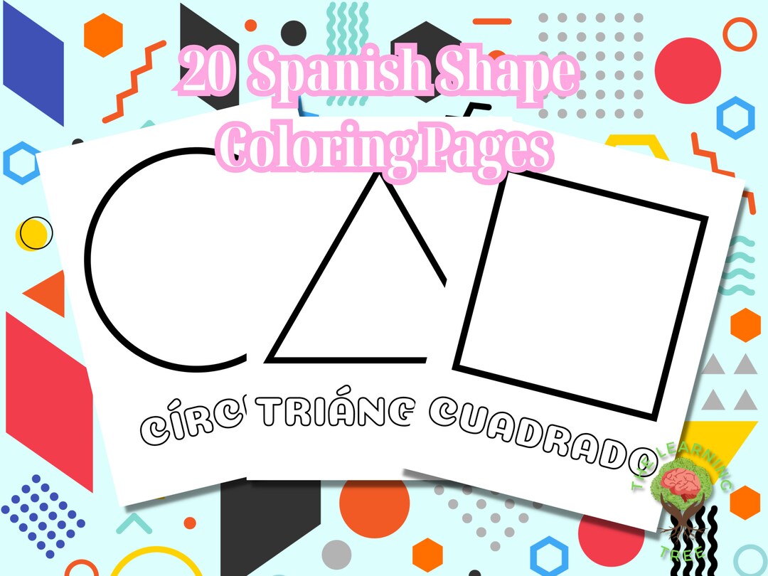 Spanish Shape Coloring Pages| Digital Print Educational Pages - Etsy
