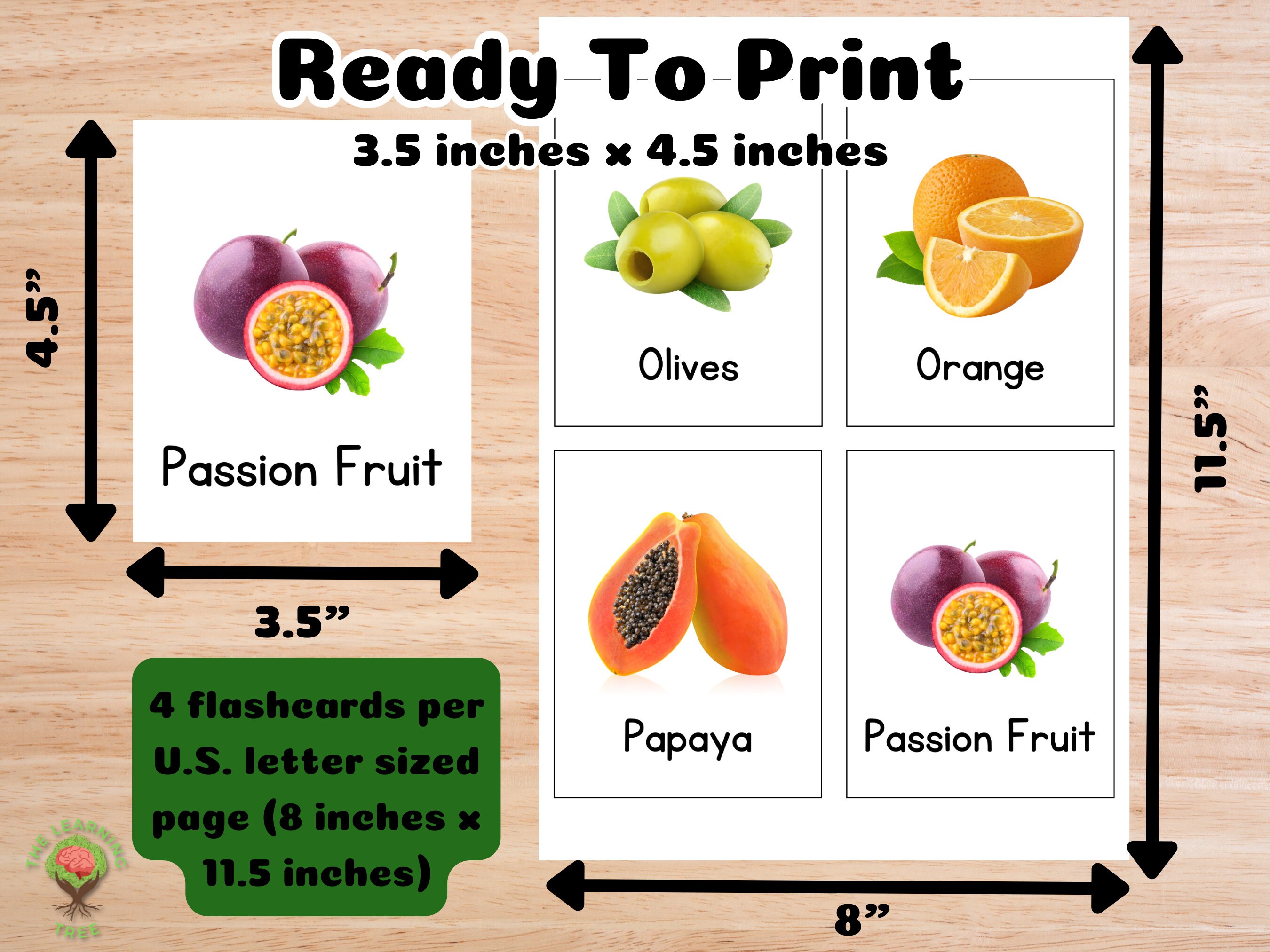 35 Fruit Flashcards With Real Fruit Digital Download Educational ...