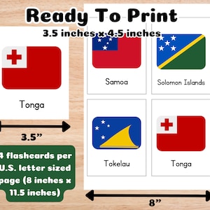 Australian and Oceania Country Flags Flashcards | Digital Download ...