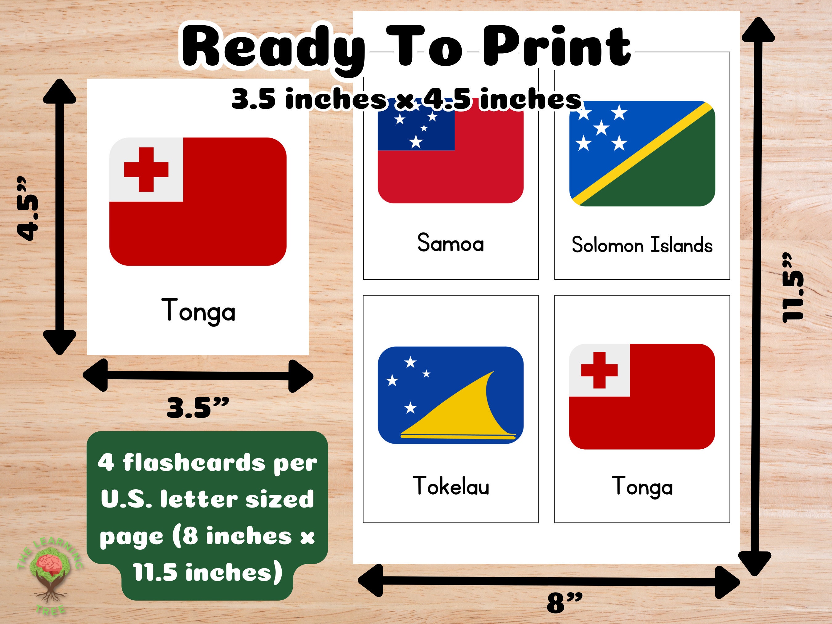 Australian and Oceania Country Flags Flashcards | Digital Download ...