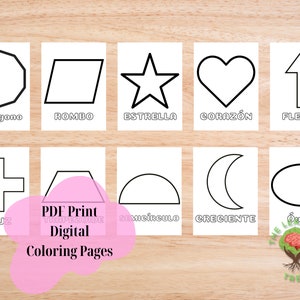 Spanish Shape Coloring Pages| Digital Print Educational Pages - Etsy