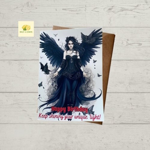Goth Birthday Card Gothic Birthday Card Fairy Birthday Card - Etsy