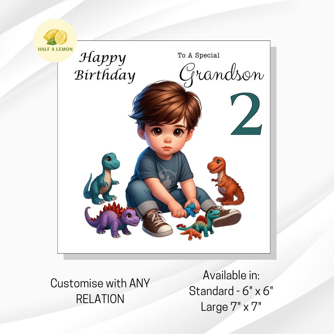 2nd Birthday Card, for Boy, for ANY Relation, Great Grandson, Grandson ...