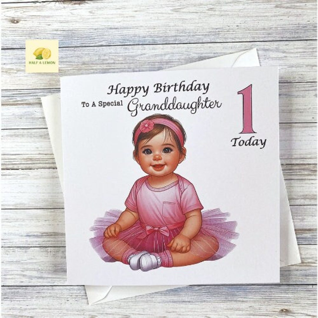 First Birthday Card for Granddaughter, 1st Birthday Card for ...
