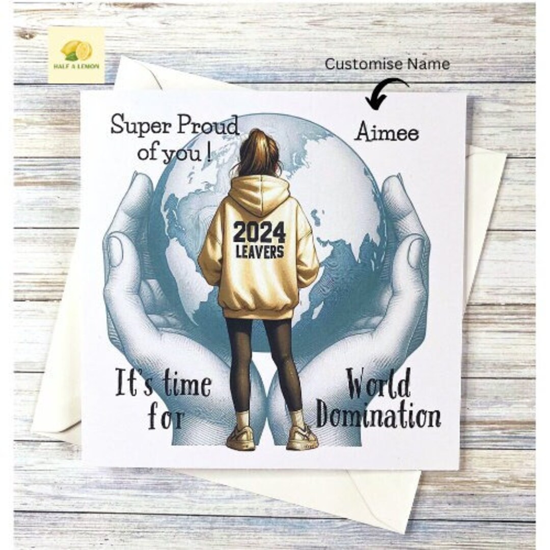Leavers Card, 2024 It's Time for World Domination, Personalised School ...