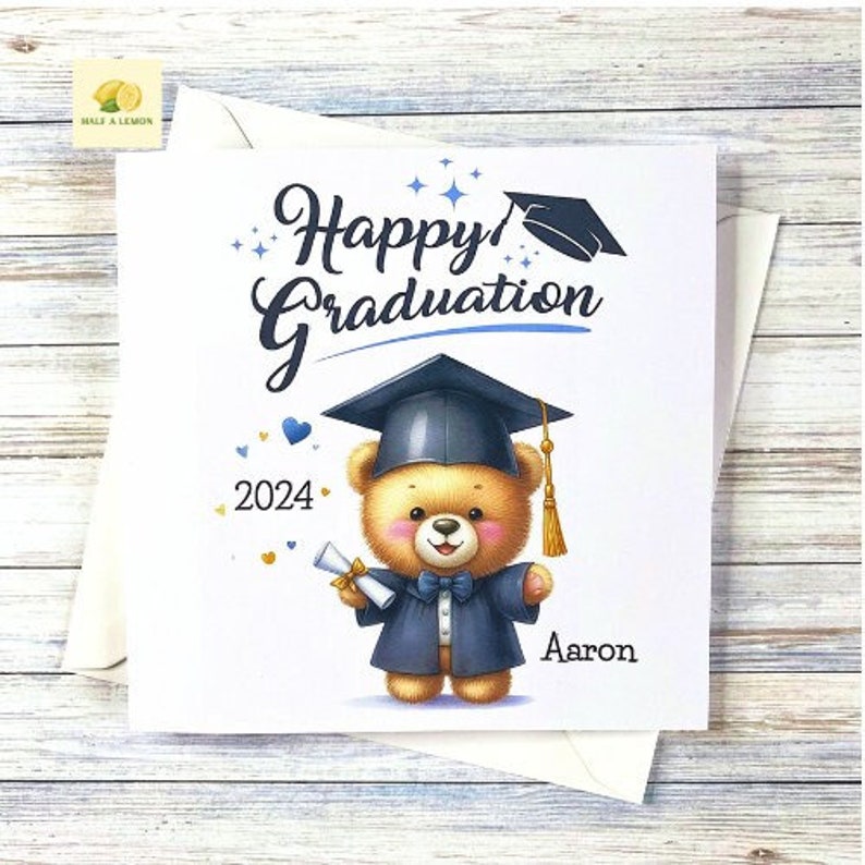 Graduation Card, Happy Graduation 2024, Personalised With Name ...