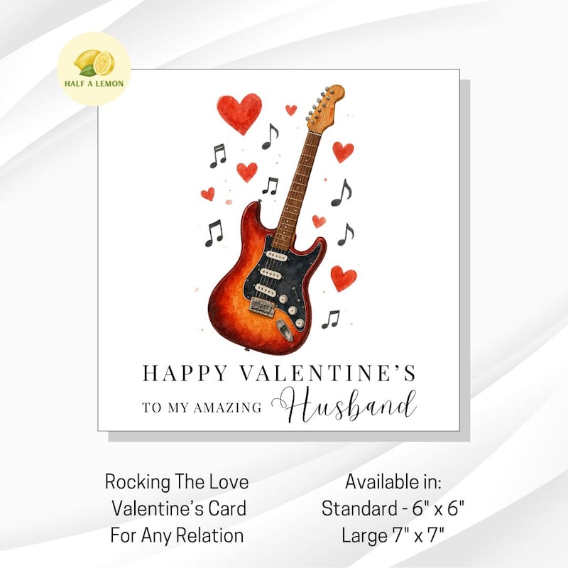 Valentines Cards Guitar - Etsy UK
