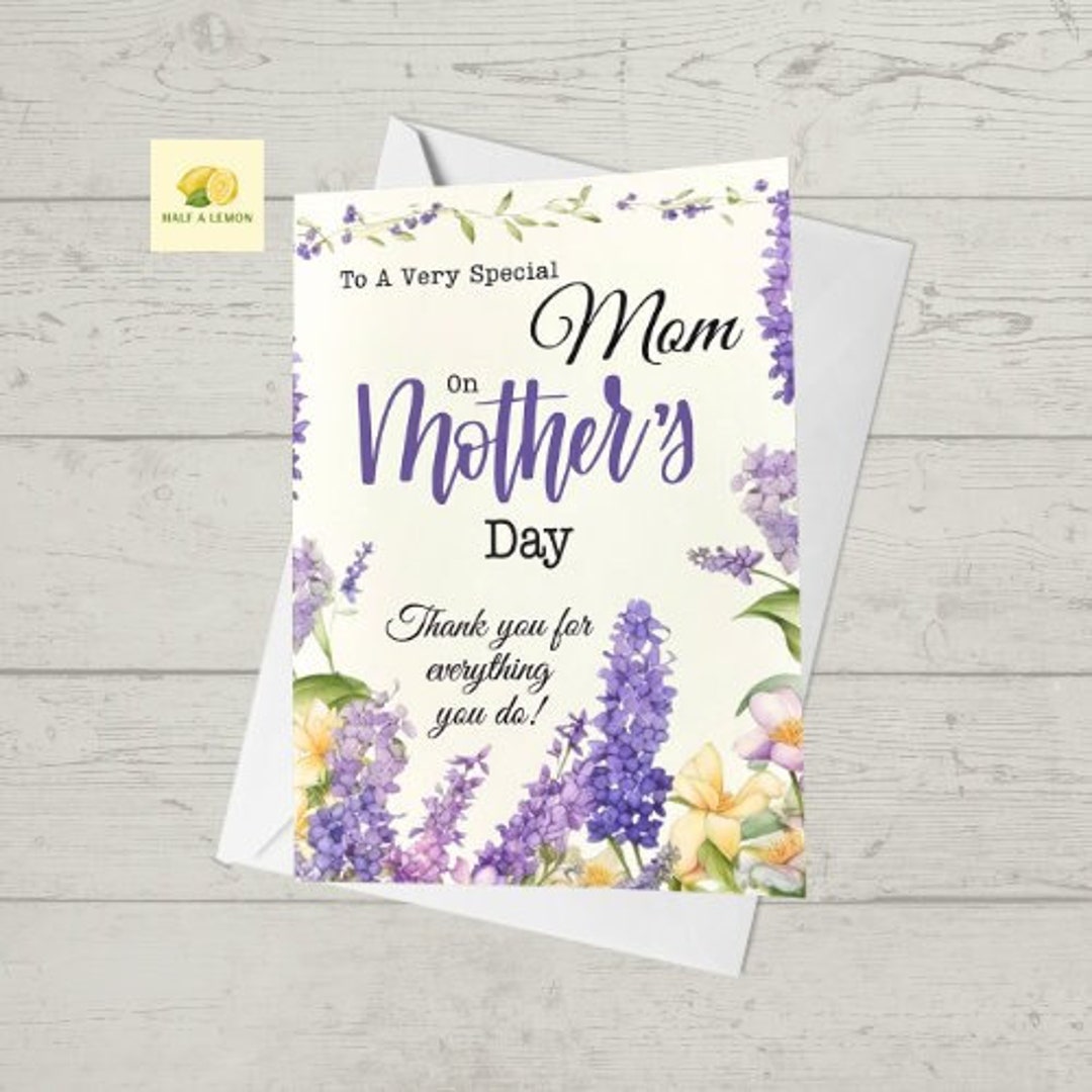 Mothers Day Card, A Very Special Mom, Thank You for Everything You Do ...