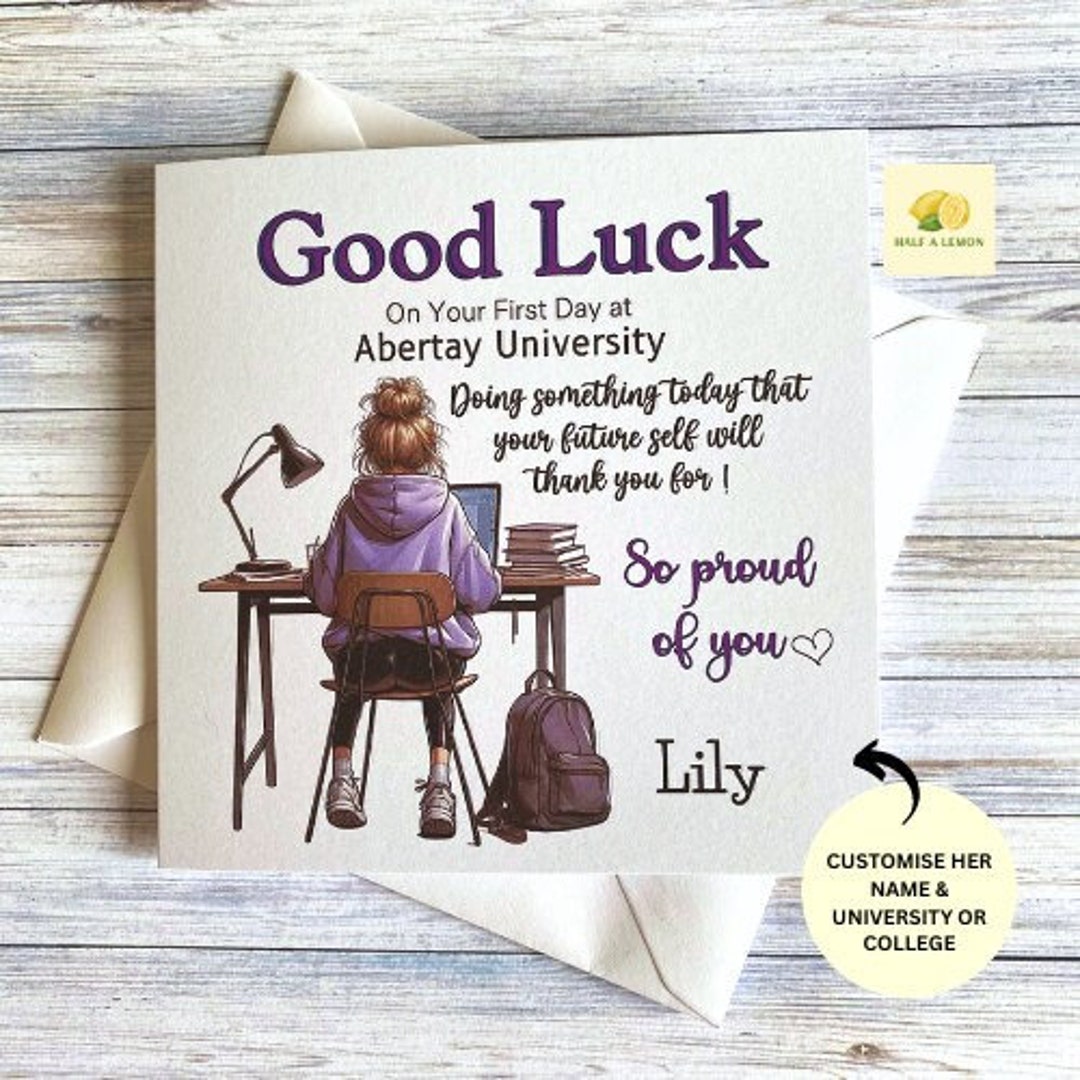 Good Luck at University Card, Good Luck at College Card, Personalise ...