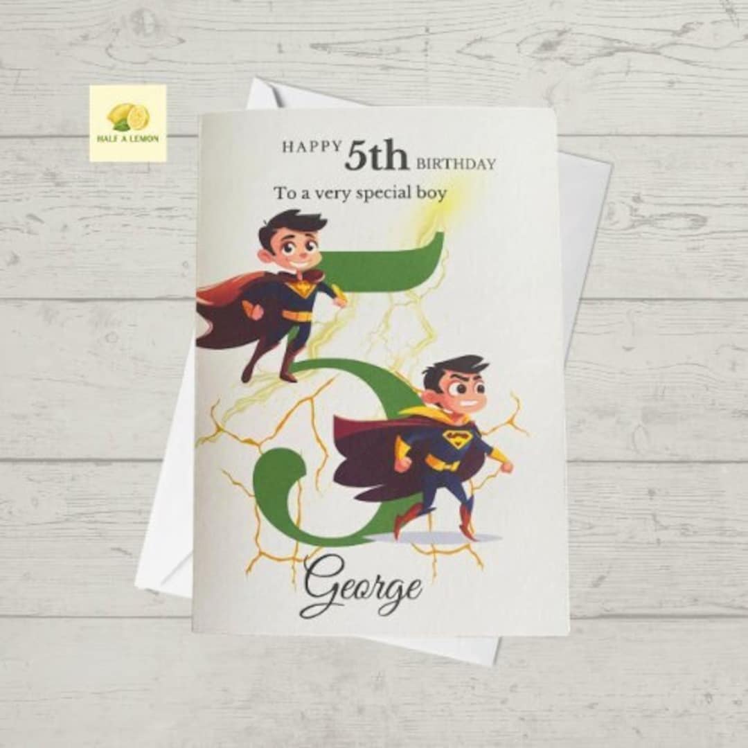 Personalised Birthday Card, Superhero Birthday Card for a Boy, Choose ...