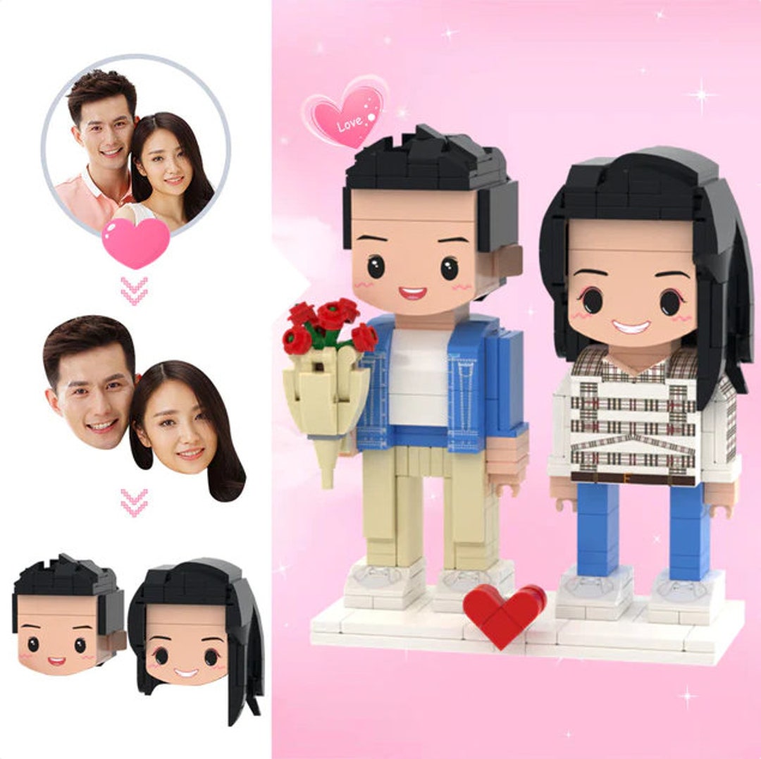 Custome Head 2 People Figures Personalized Couple Portrait - Etsy