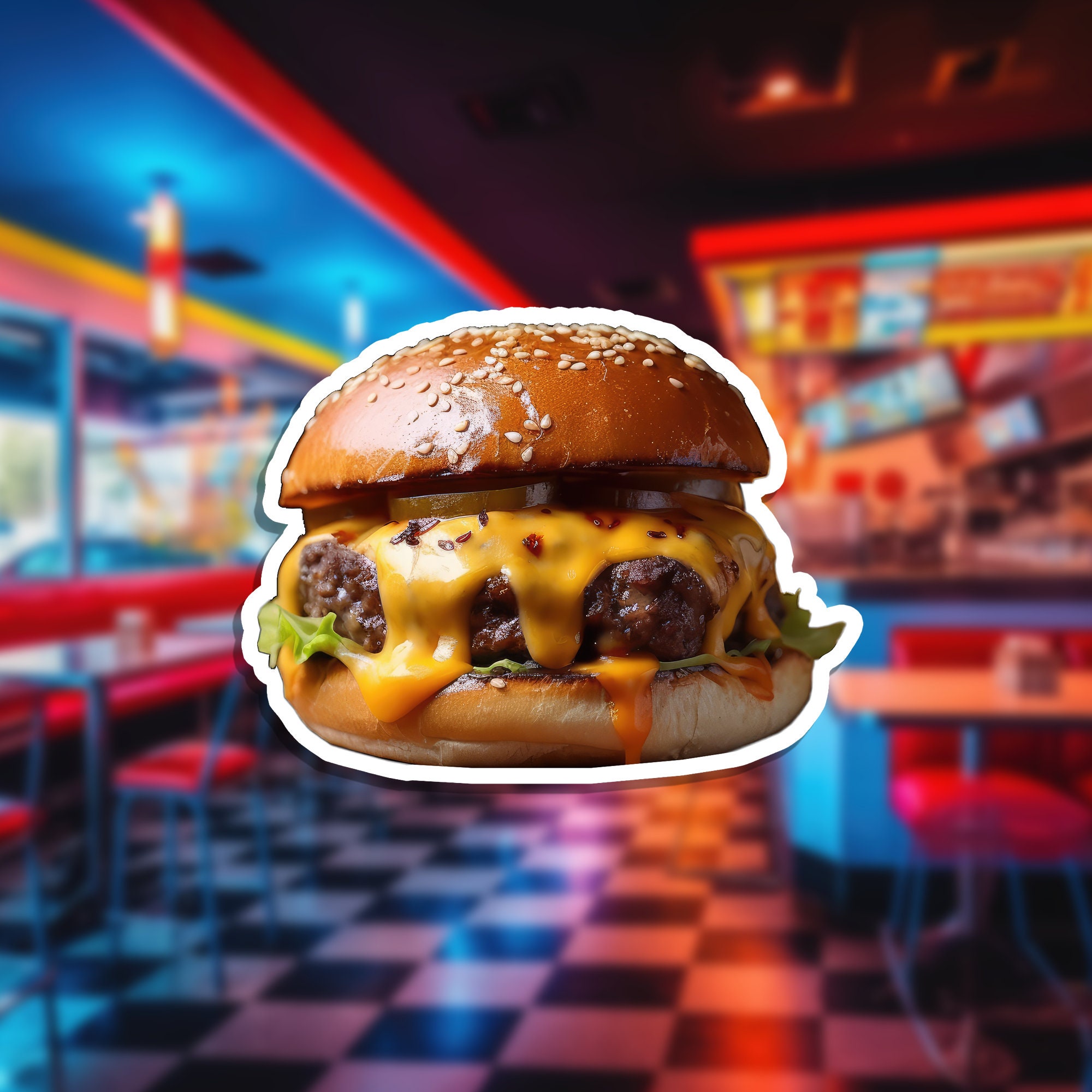 Cheeseburger Sticker Pack - Etsy