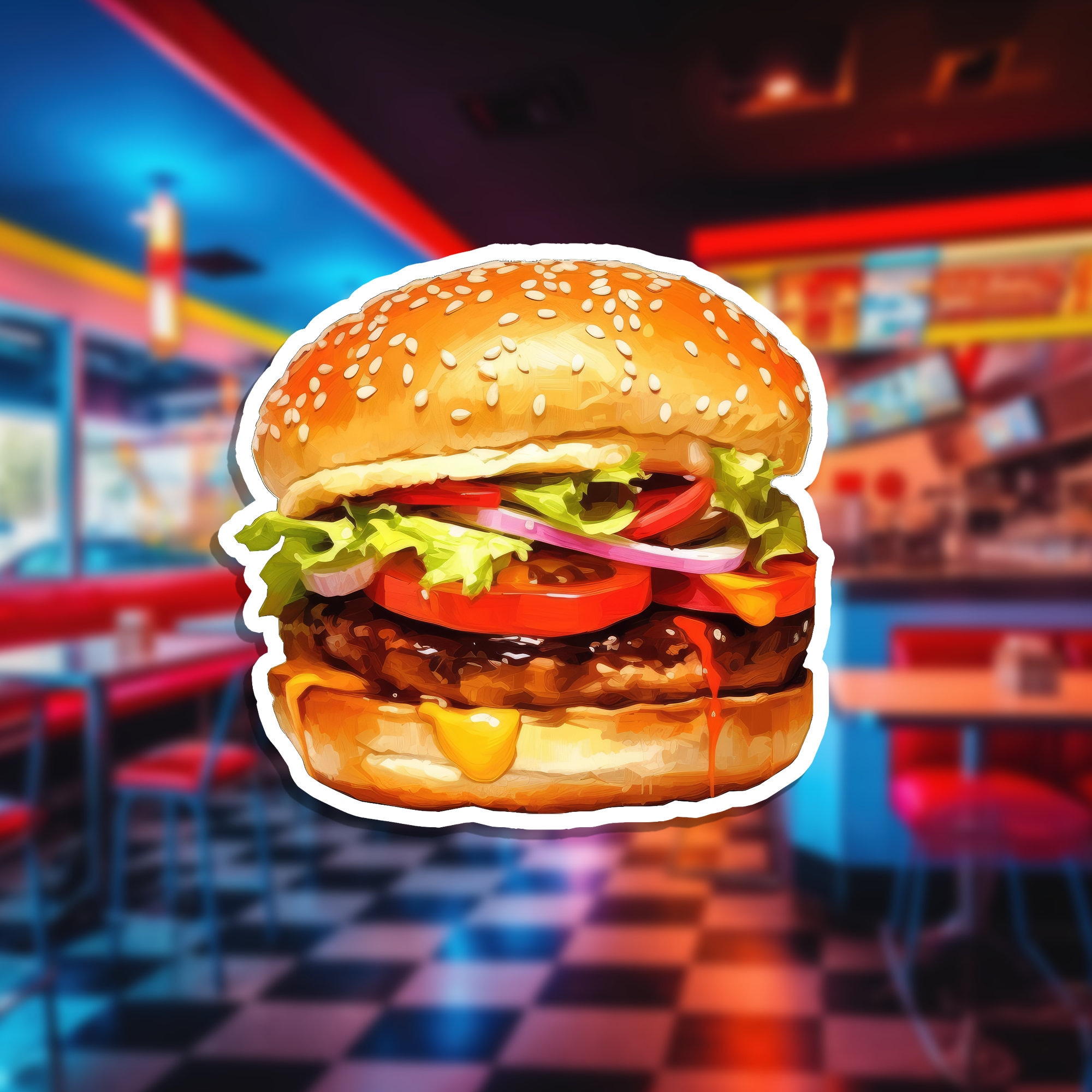 Cheeseburger Sticker Pack - Etsy