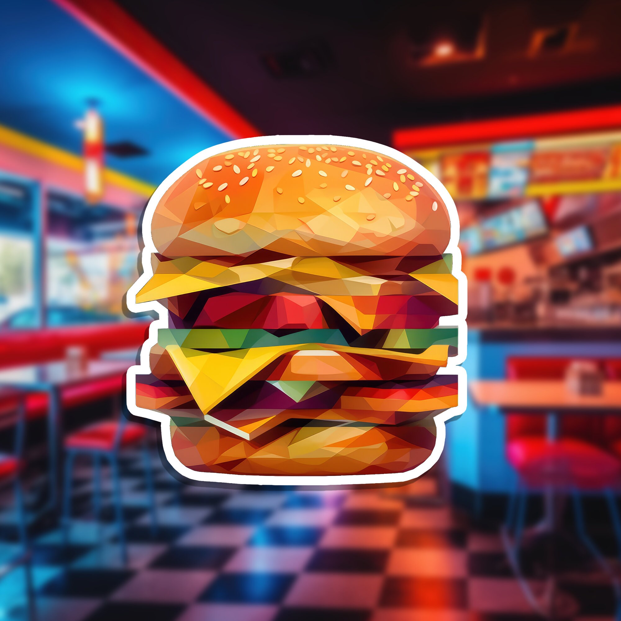Cheeseburger Sticker Pack - Etsy