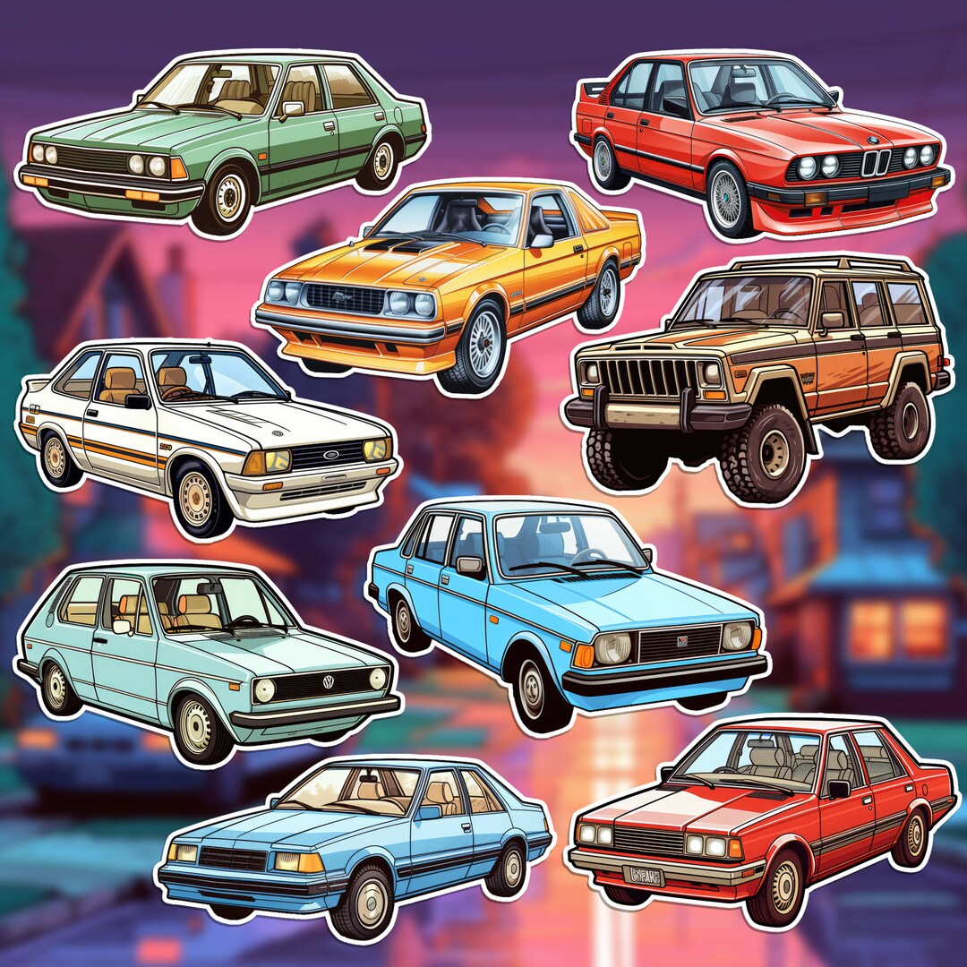 Vehicles of the 1980s Sticker Pack - Etsy
