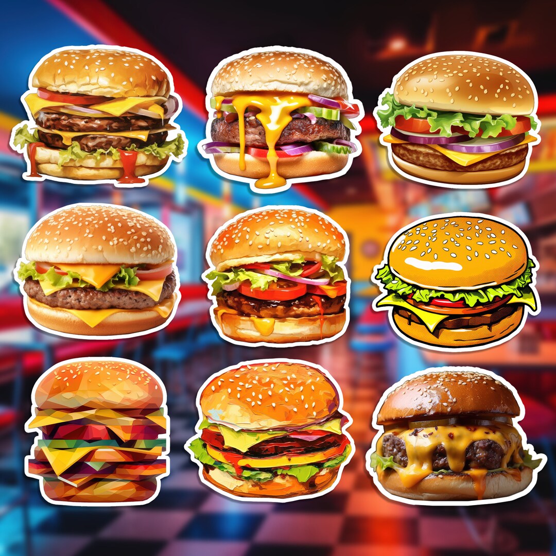 Cheeseburger Sticker Pack - Etsy