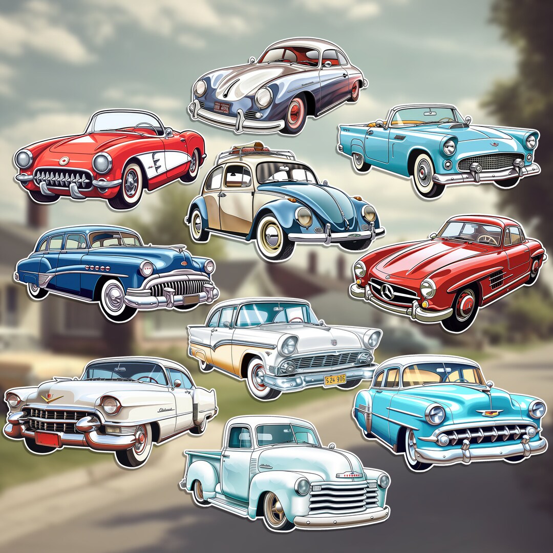 Vehicles of the 1950s Sticker Pack 2 - Etsy
