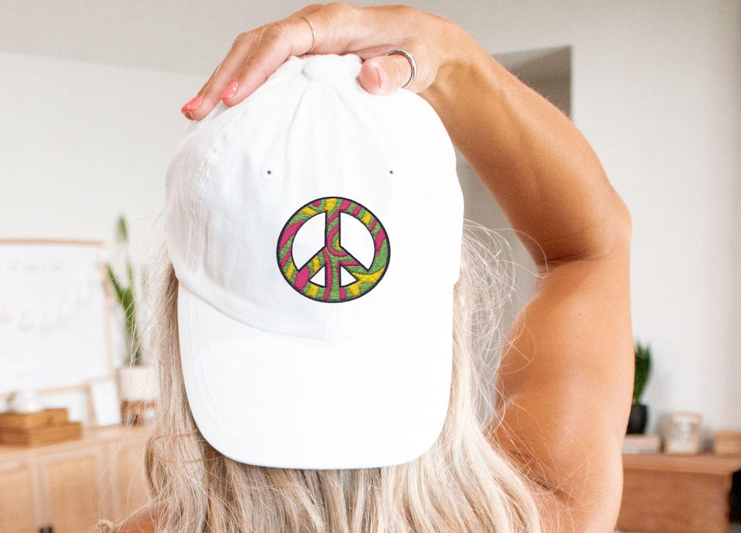 Custom Peace Embroidered Hat, Peace Hat, up to 4 Custom Colors for the ...