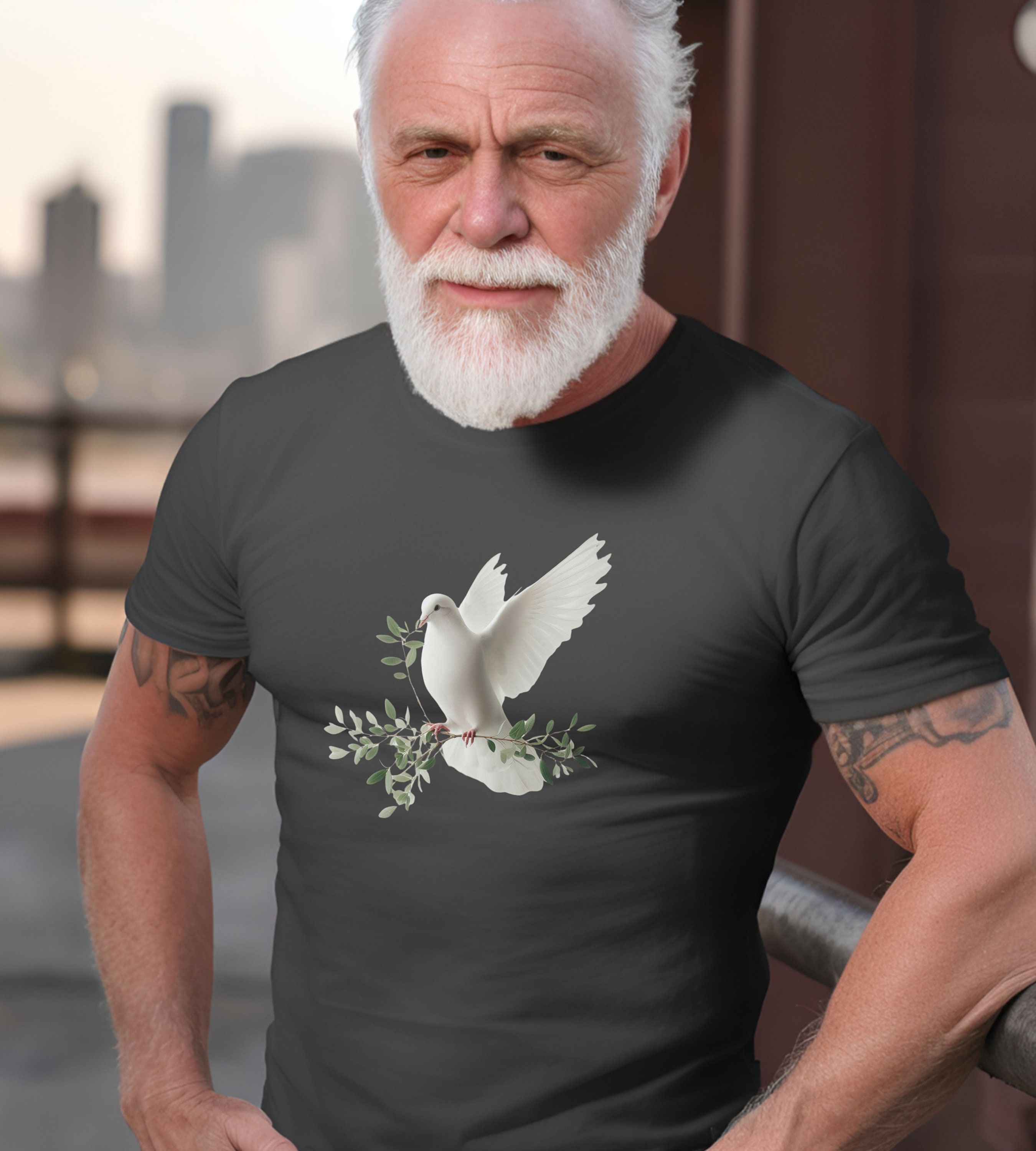 White Dove With Olive Branch T-shirt - Etsy